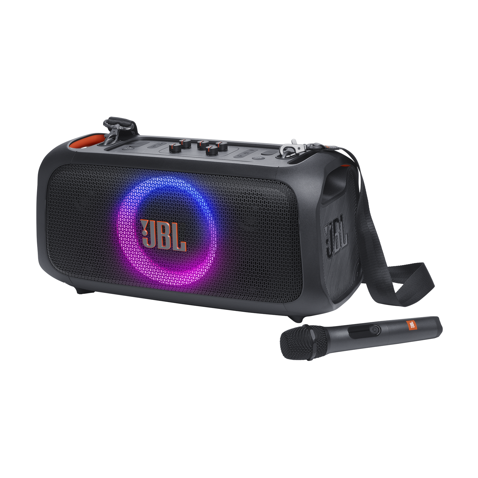 JBL PartyBox On-the-Go Essential | Portable party speaker with built-in lights and wireless mic
