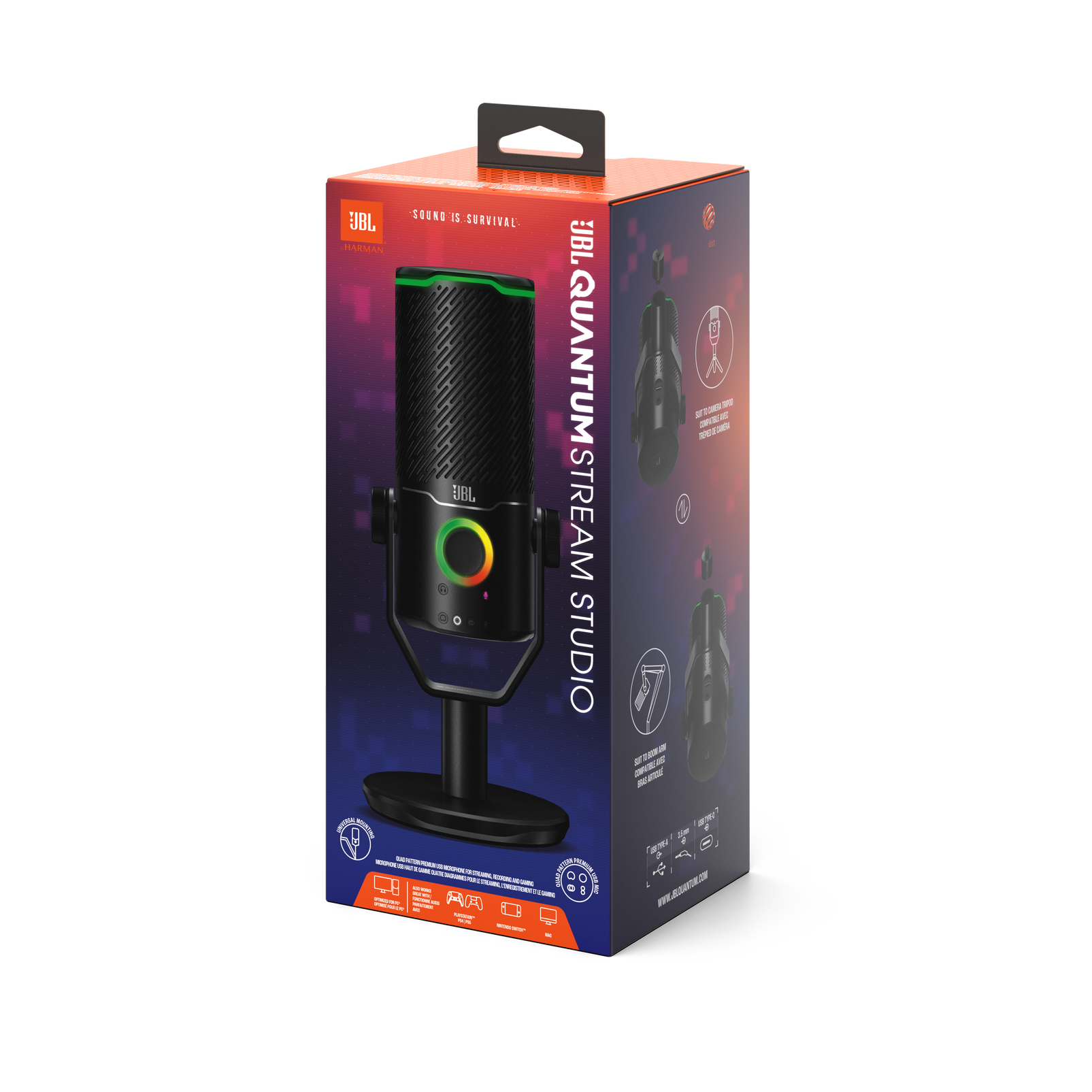 JBL Quantum Stream Studio | Quad pattern premium USB microphone for ...