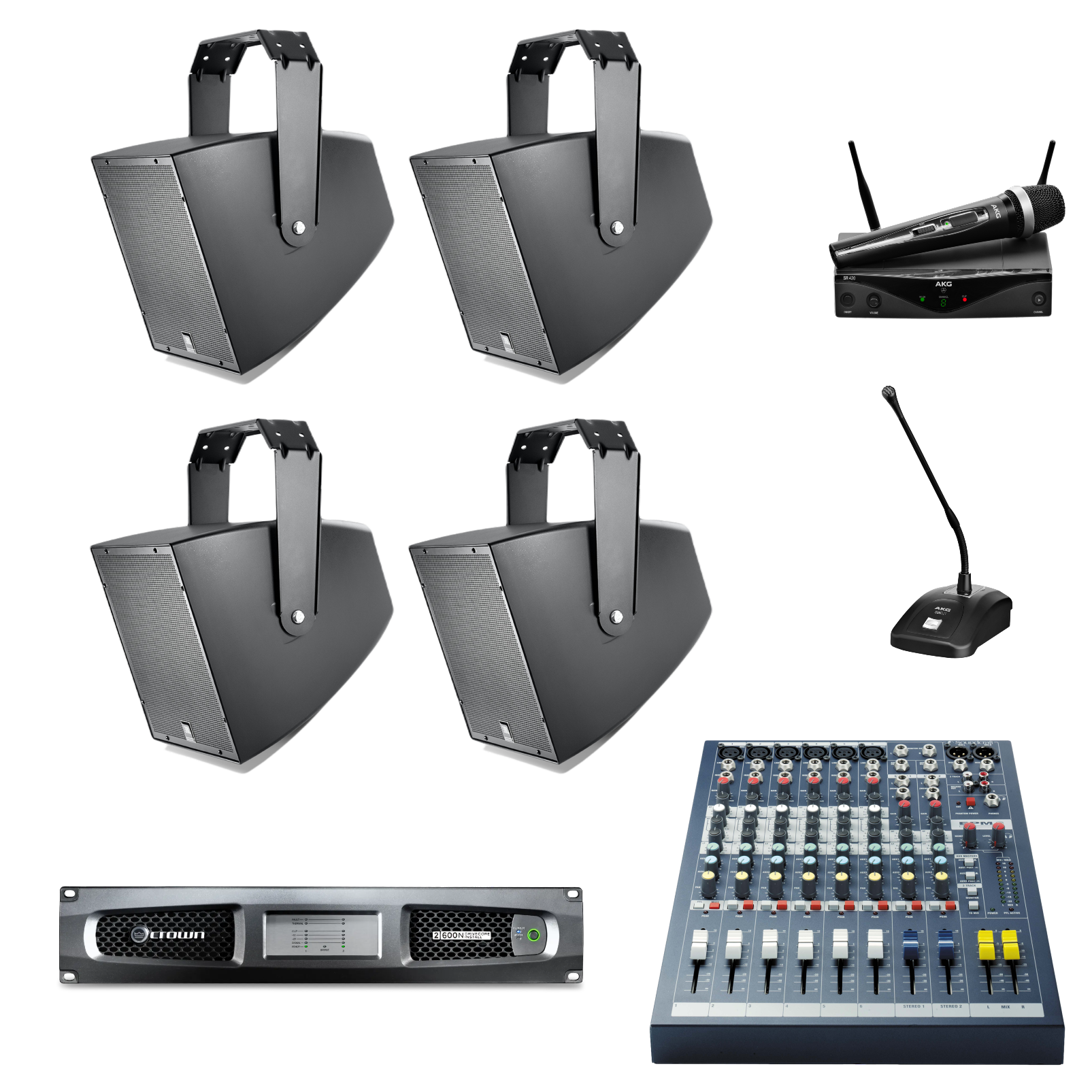 Outdoor Athletic Field Sound System Bundle (Black) | 4 JBL AWC129 All ...