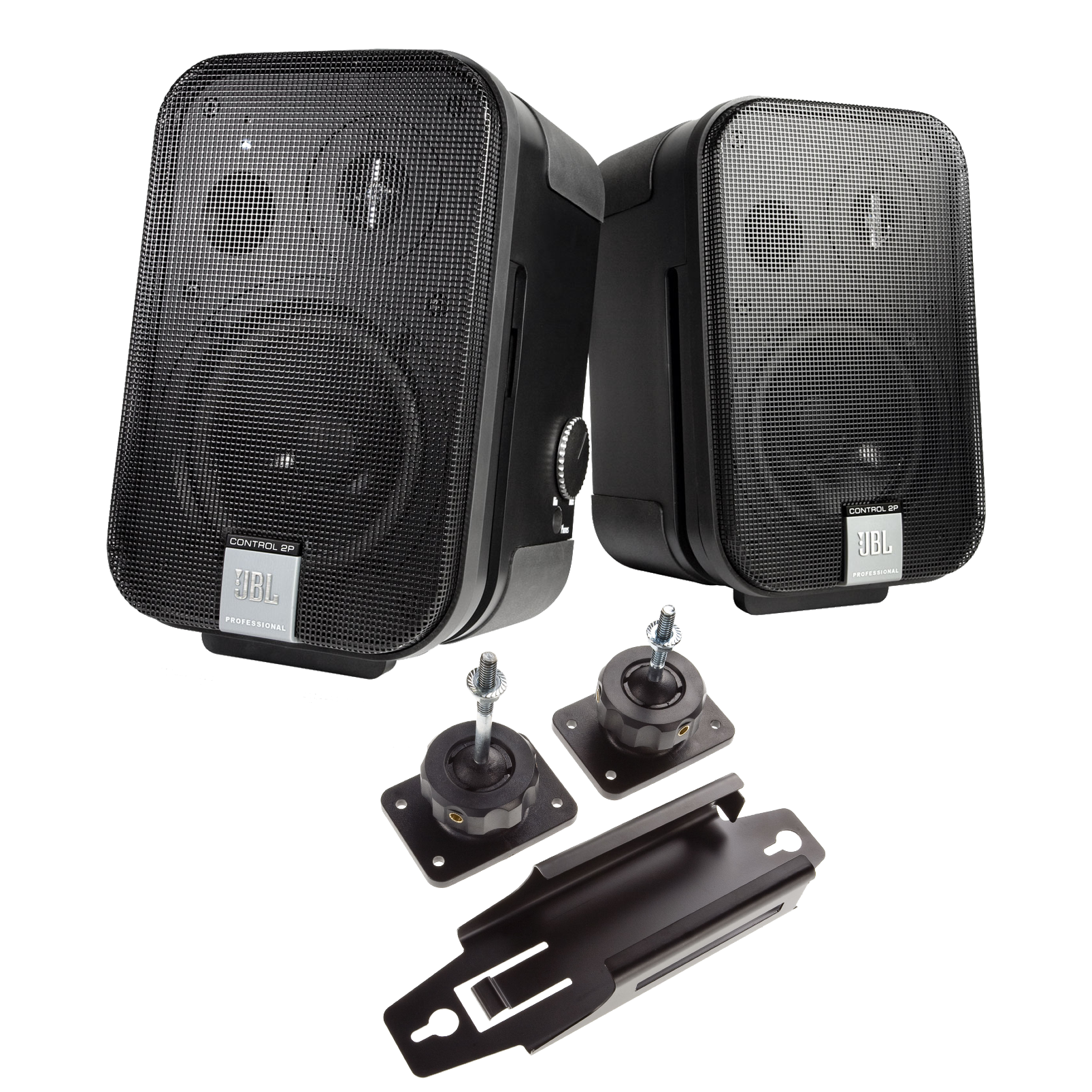 JBL Control 2P (Stereo Pair) + Mounting Kit Bundle | Compact Powered ...