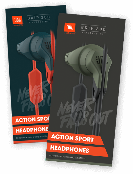 JBL Action Sport Headphones: Grip 100 | Grip 200